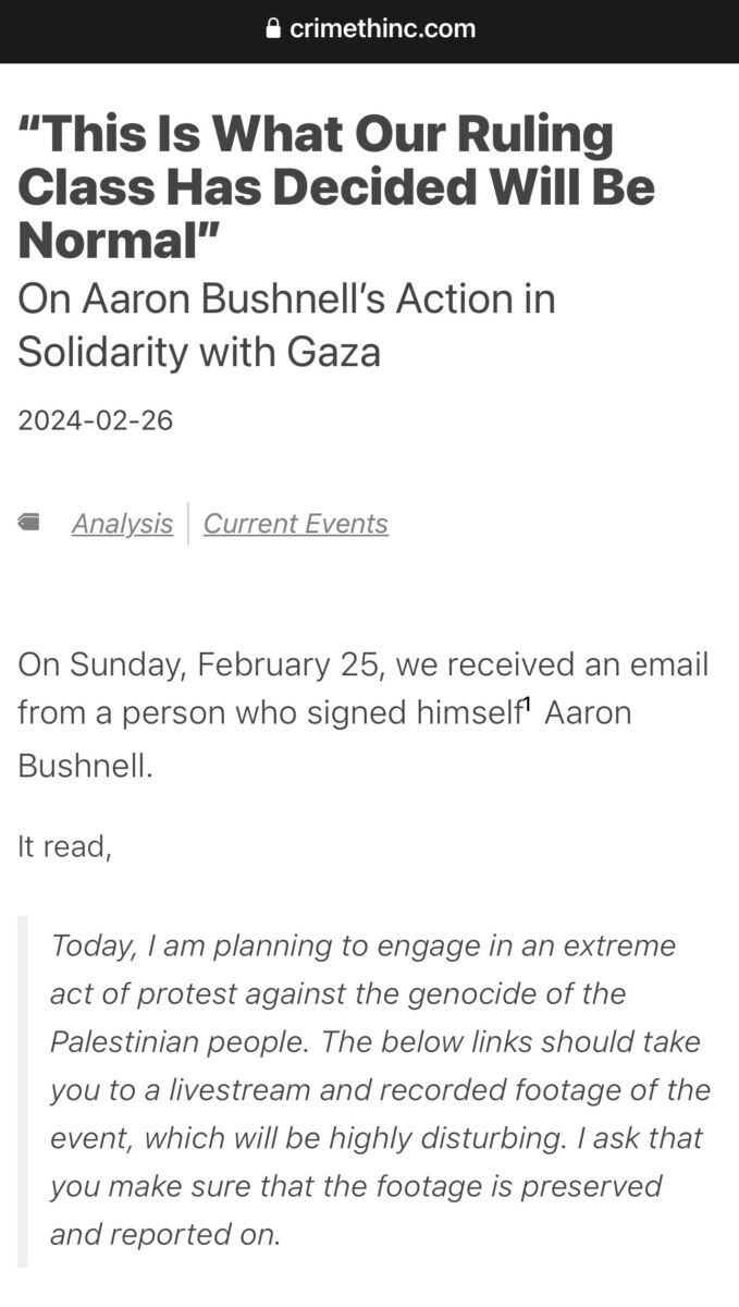 Screenshots: The US Air Force Member Who Set Himself on Fire Outside ...
