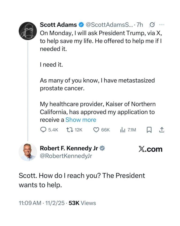 Scott Adams Asked POTUS and His Team to Help Him Get a Treatment to ...